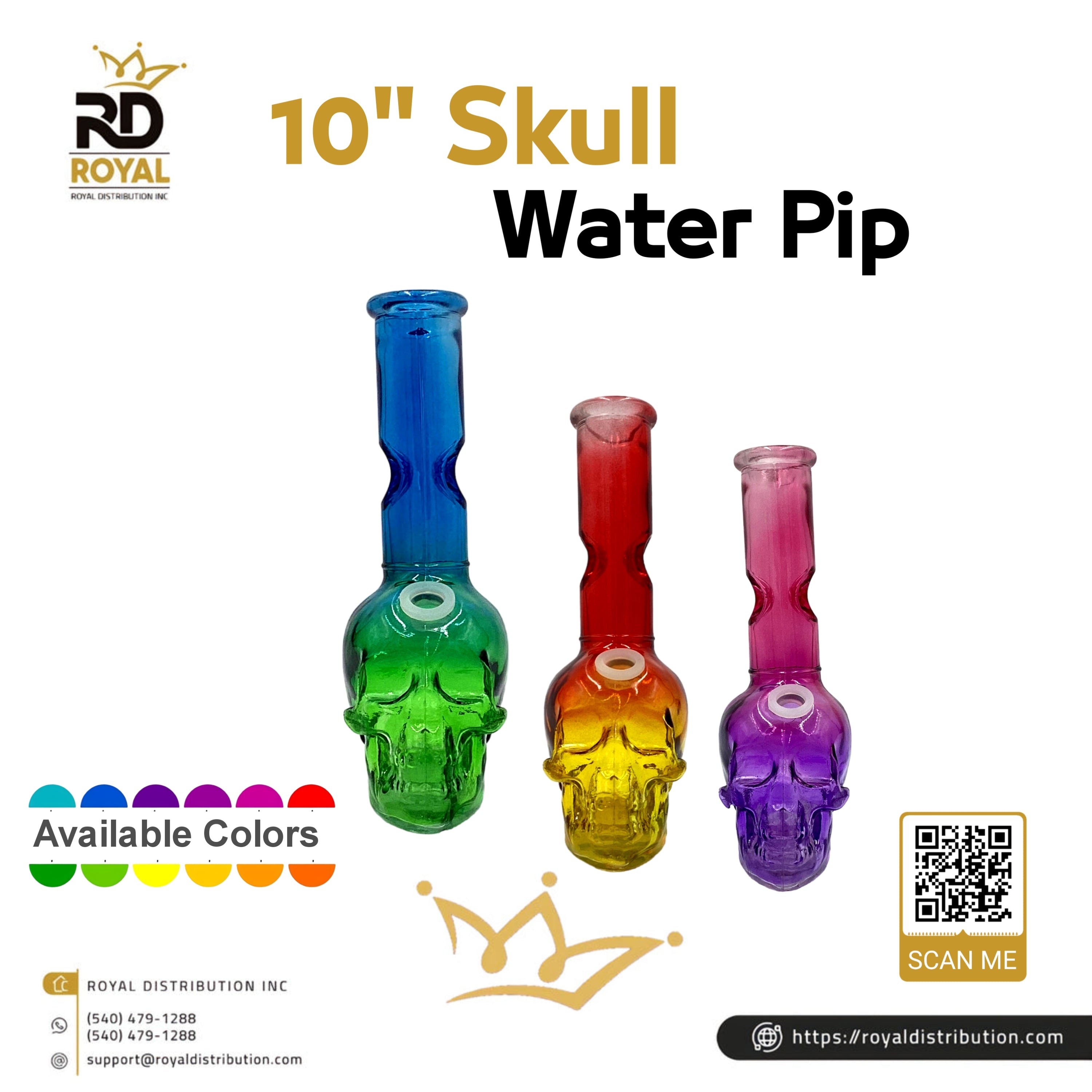 10" SKULL WATER PIPE – Royal Distribution Inc