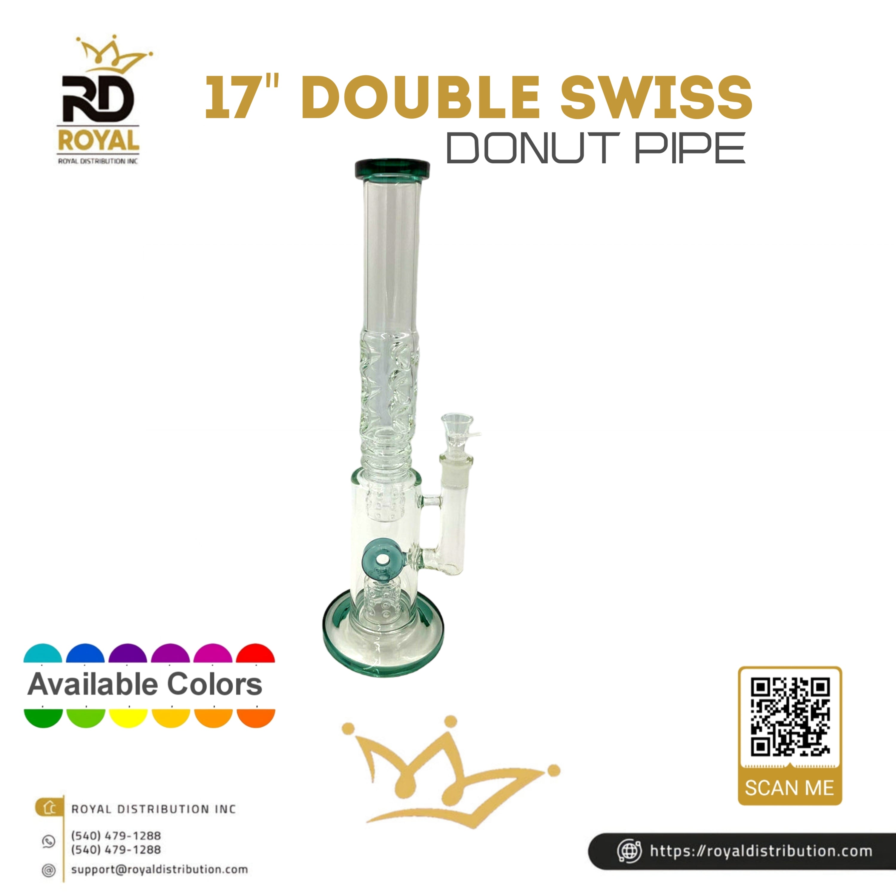 17" Double Swiss Donut Pipe – Royal Distribution Inc