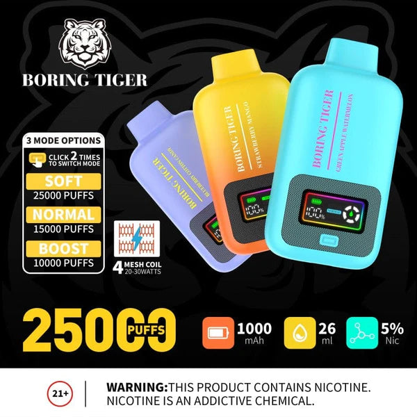 Boring Tiger 25000 Disposable Vape – Royal Distribution Inc